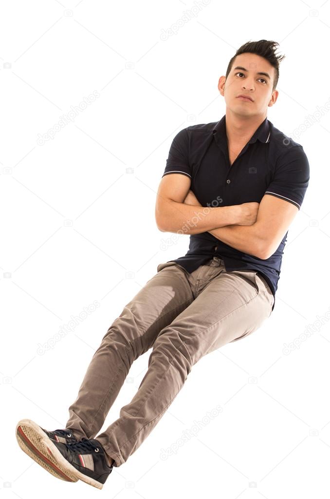 People Sitting White Background