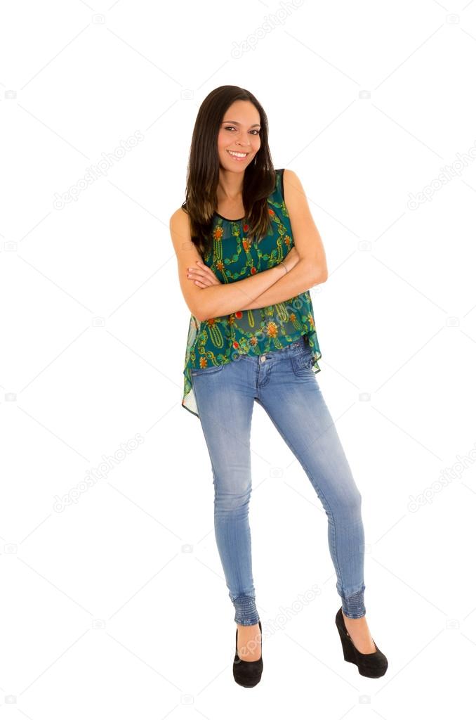 Hispanic confident woman standing up. Stock Photo by ©pxhidalgo 47881939