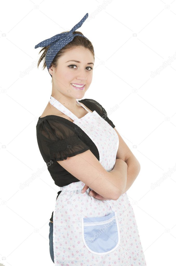 Young beautiful female cleaner — Stock Photo © pxhidalgo #51548087