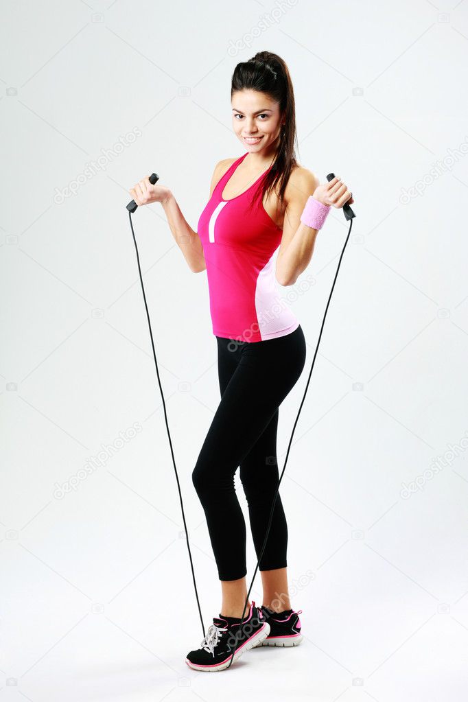 Woman with jumping rope — Stock Photo © Vadymvdrobot #40606009
