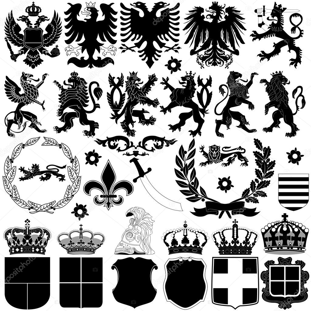Heraldry Design Elements — Stock Vector © sateda #28139371
