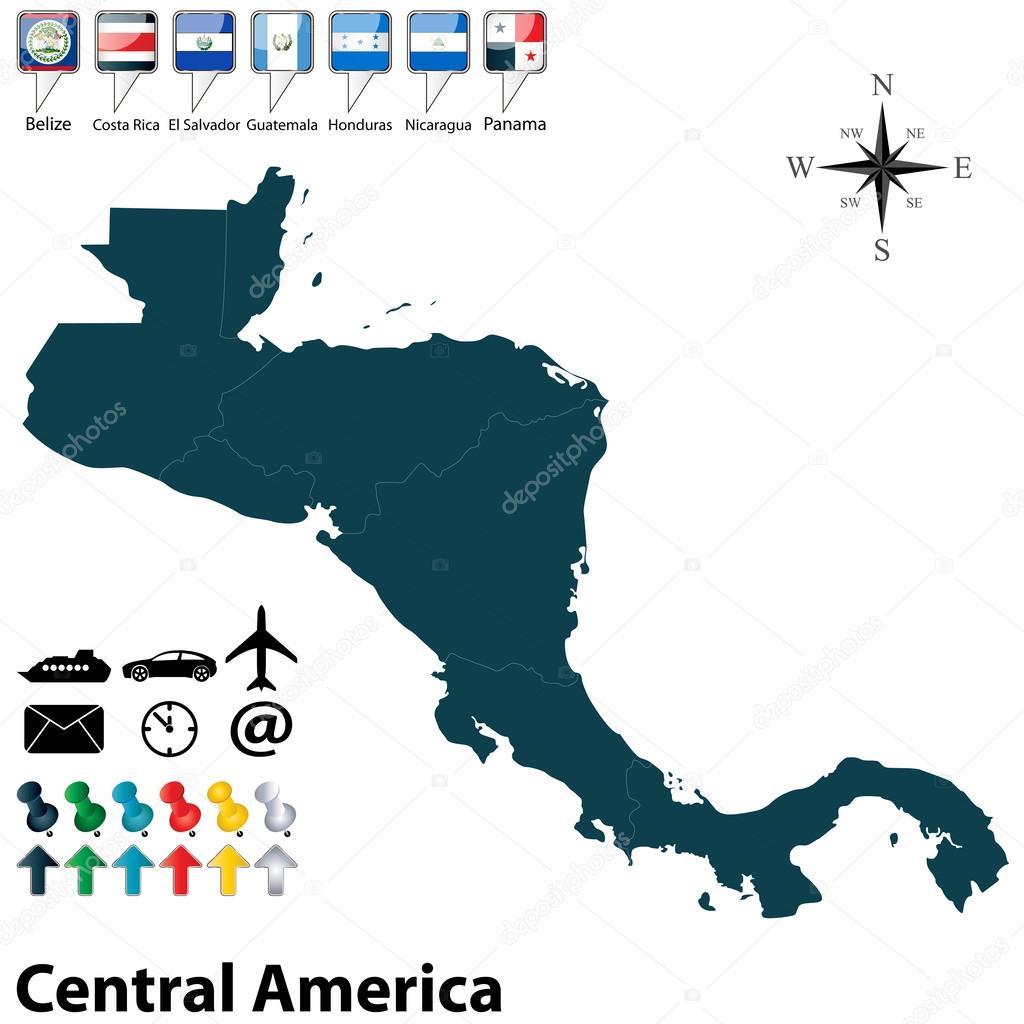 Political map of Central America Stock Vector Image by ©sateda #36484429