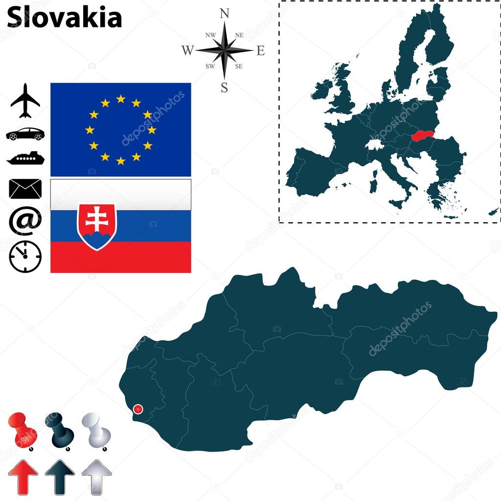 carte de la Slovaquie à l'union européenne — Image vectorielle sateda ...