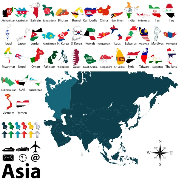 Political map of Asia Stock Vector Image by ©sateda #66119763