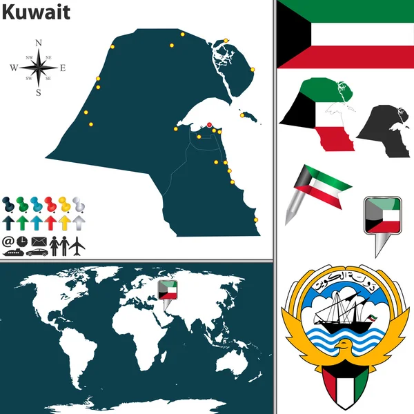 Kuwait boundary Vector Art Stock Images | Depositphotos