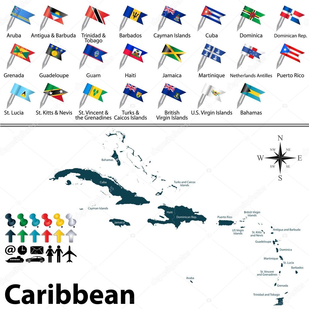 Mapa político del Caribe vector, gráfico vectorial © sateda imagen ...