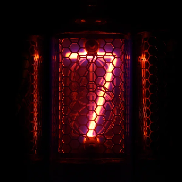 The real Nixie tube indicator of the numbers of retro style. Indicator ...
