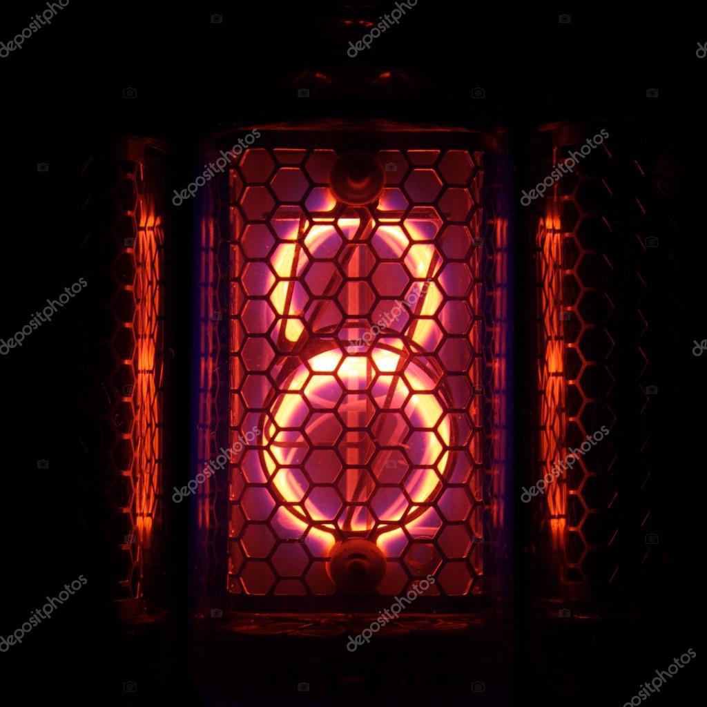 The real Nixie tube indicator of the numbers of retro style. Indicator ...