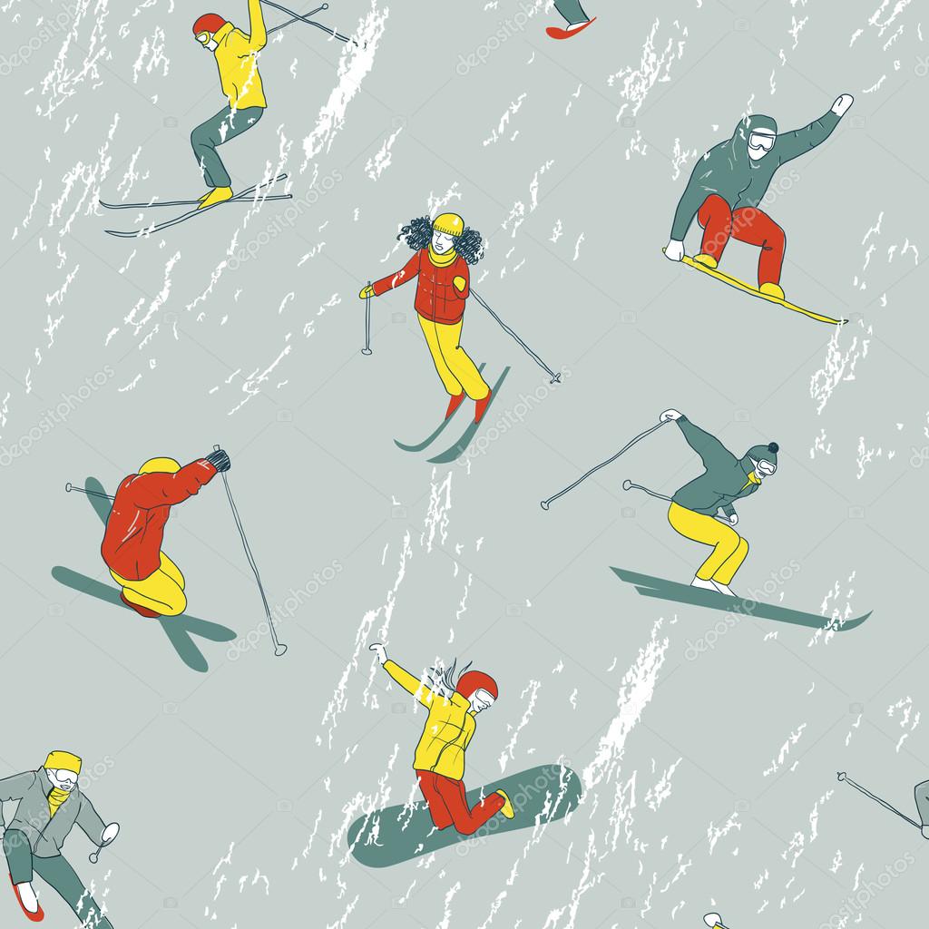Seamless ski pattern Stock Vector Image by ©vera.holera #37948195
