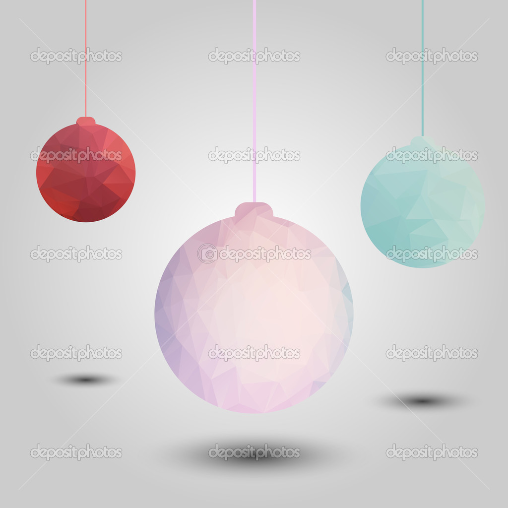 Triangle background with bright Christmas balls Stock Vector by ...