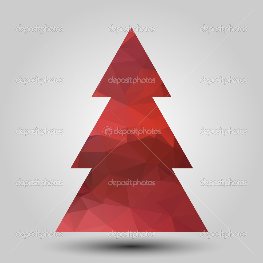 Vector christmas tree triangle lights background card design template ...