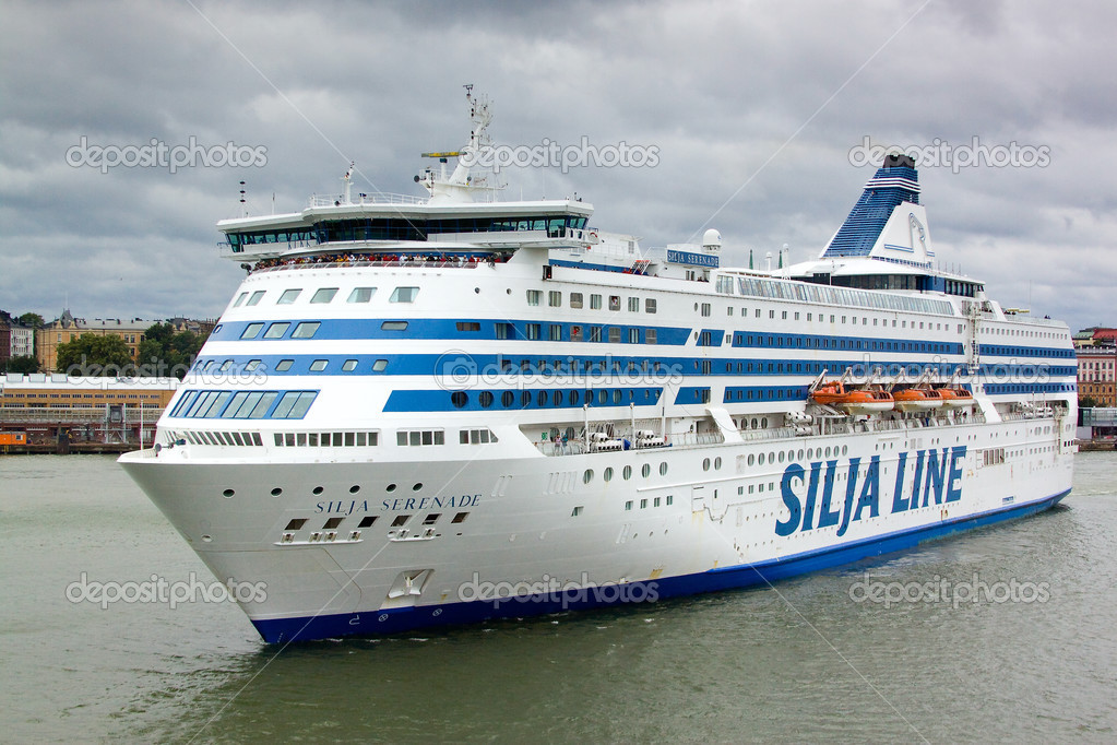 HELSINKI, FINLAND-JULY 22: The ferry Silja Line is moored at the ...