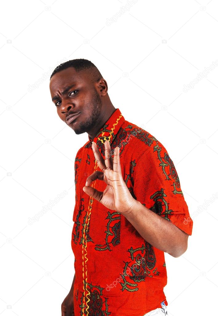 Black man say is ok. — Stock Photo © sucher #40103033