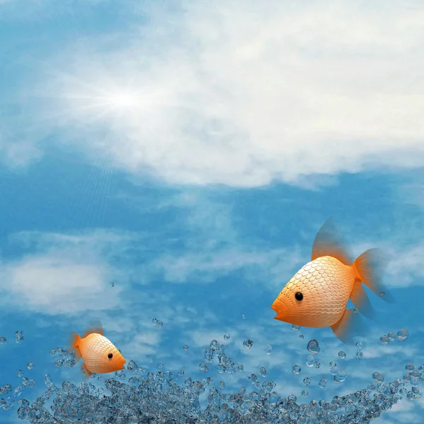 Water splash, fish and nice sky — Stock Photo © nicholashan #12431371