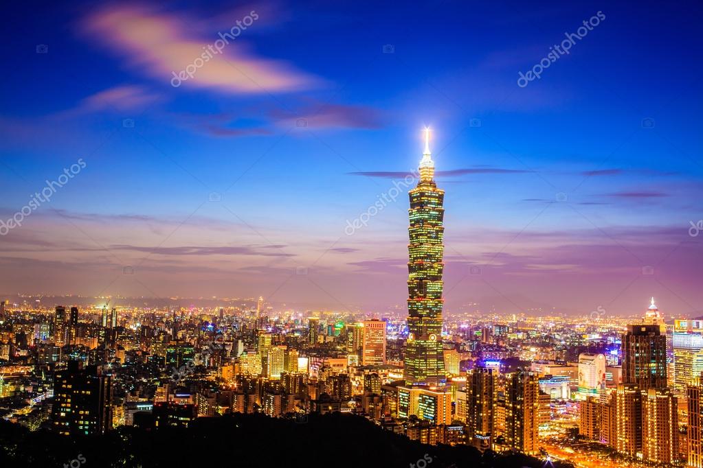Taipei, Taiwan evening skyline. – Stock Editorial Photo © nicholashan ...