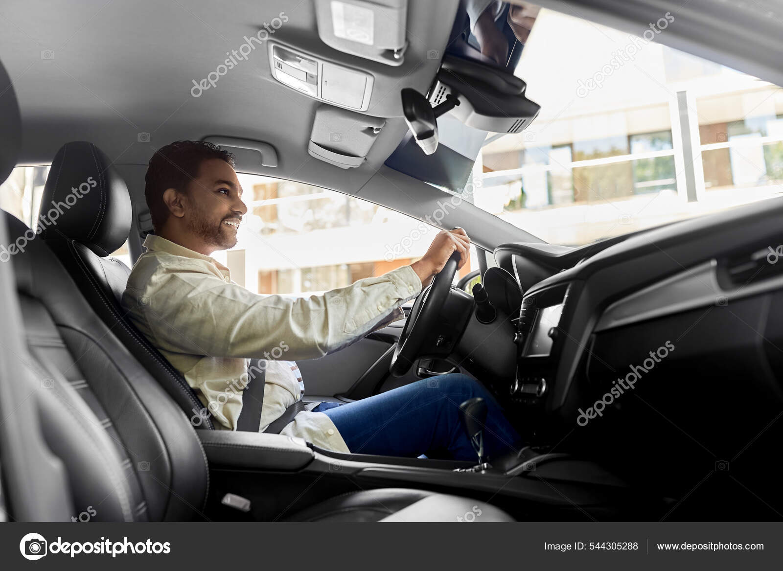 Indian Man Driving Car