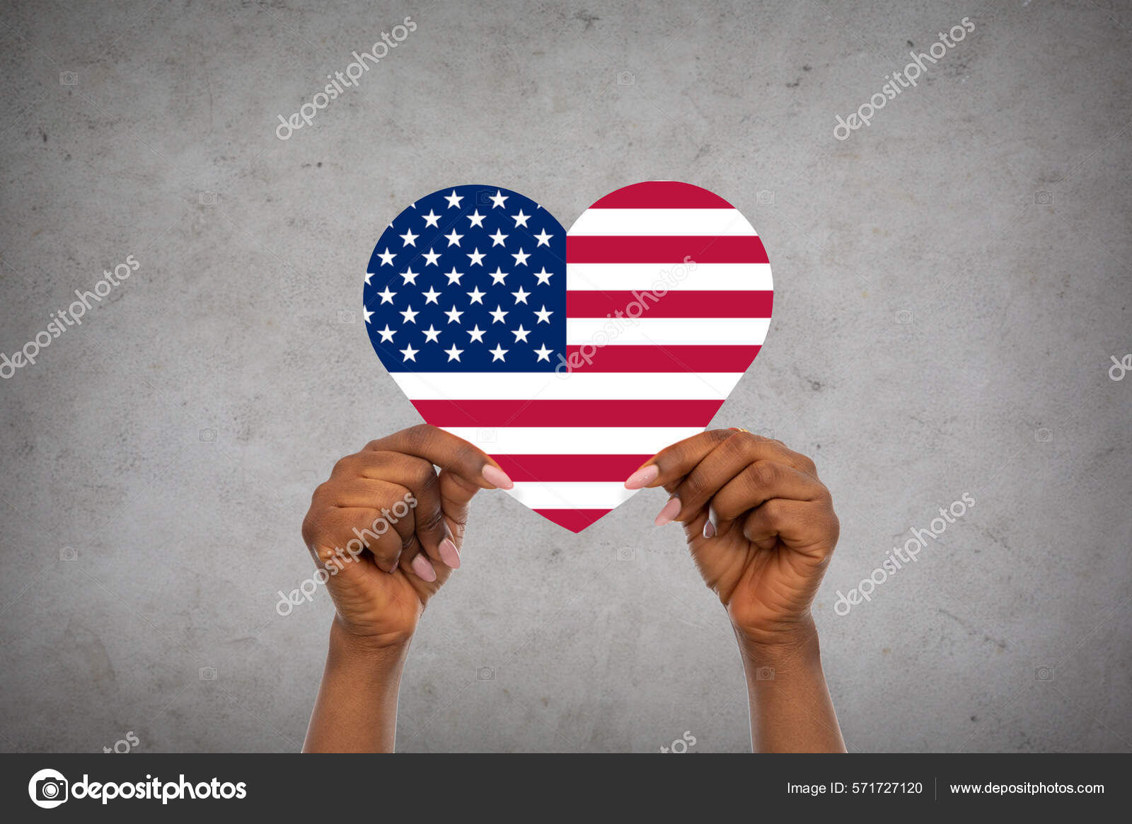 Hands holding heart in colors of flag of america Stock Photo by ©Syda ...