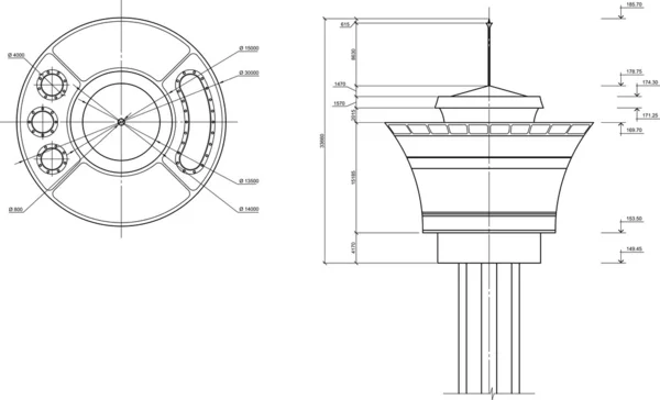 Air Traffic Control Tower Drawing