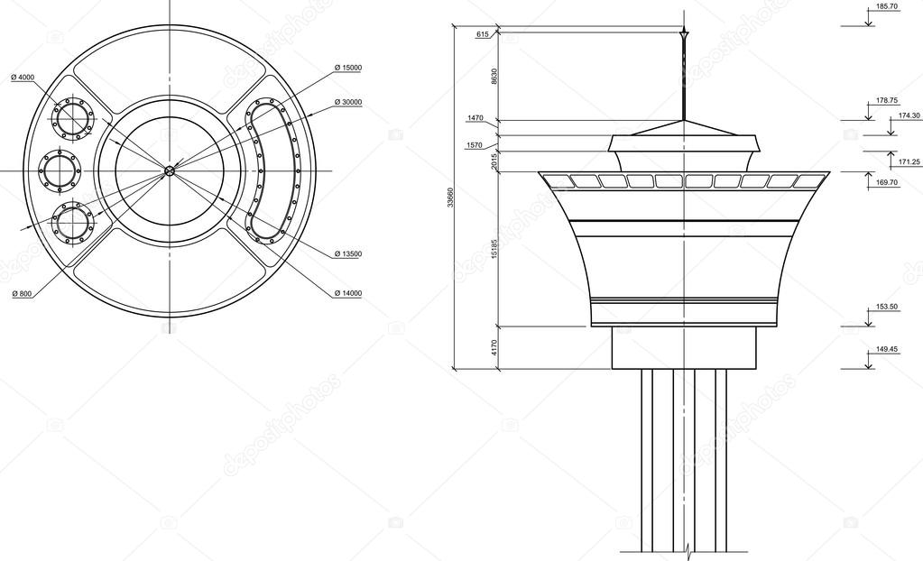 Tower drawing — Stock Vector © ultrapro #14230121
