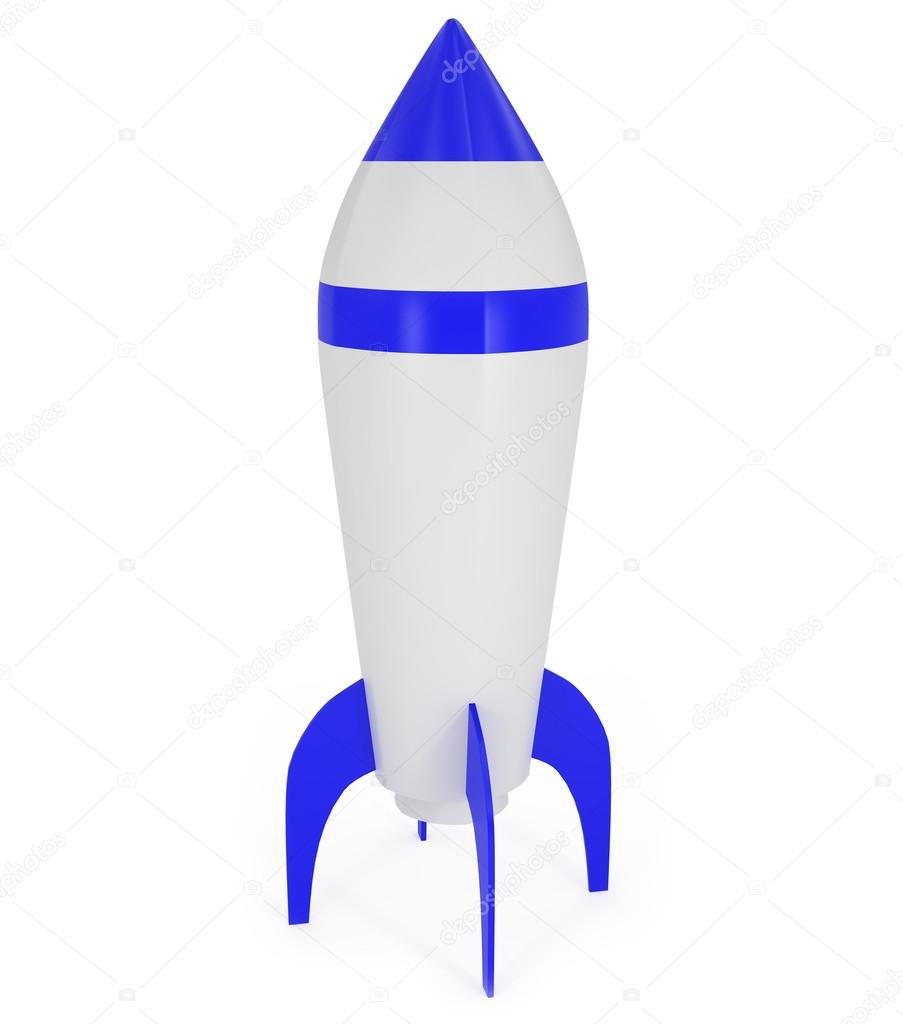Blue Space Rocket isolated on white — Stock Photo © silavsale #20880253