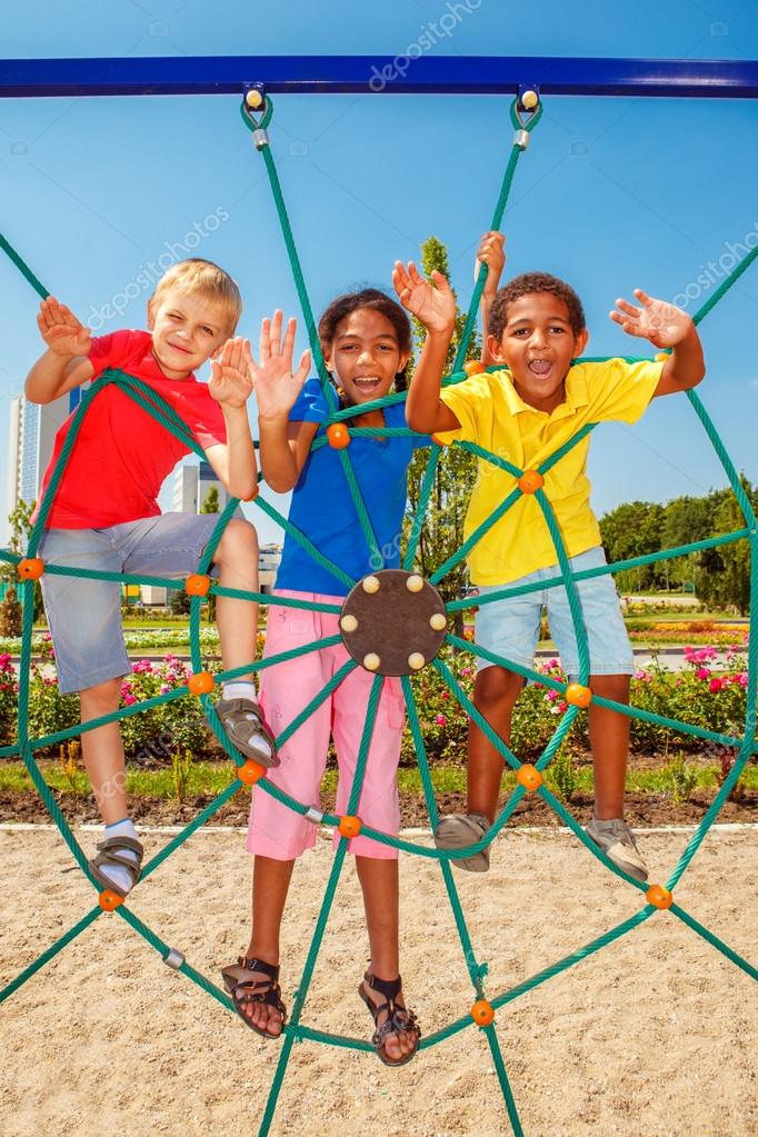 Friends at a city playground — Stock Photo © anatols #30062891
