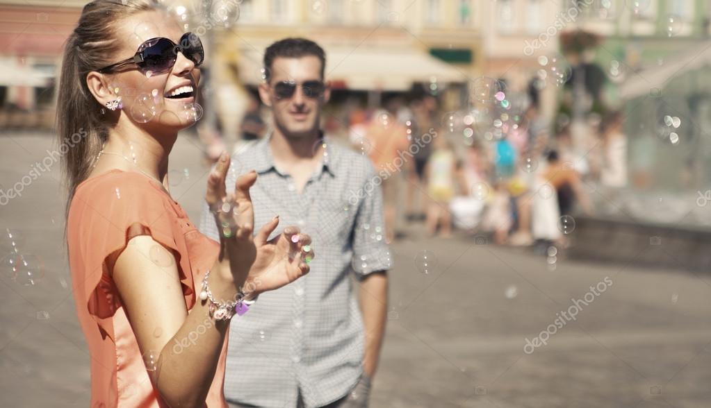 Couple having great time — Stock Photo © konradbak #14324949