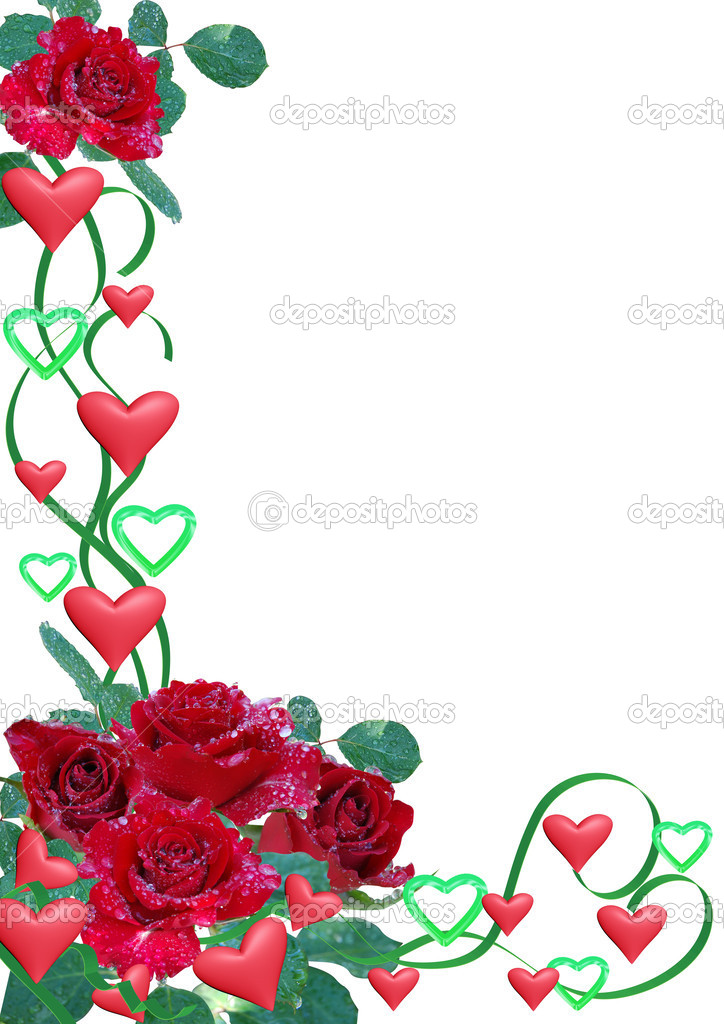 marco de rosas rojas con corazón — Foto de stock © galadon #25864873