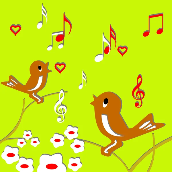 Musical notes with birds Stock Vector Image by ©odina222 #138735096