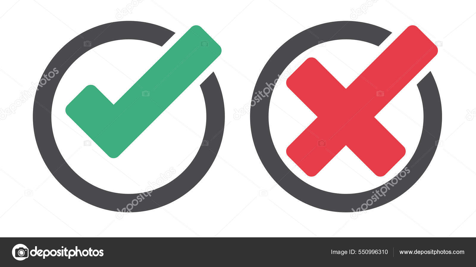 Check Mark Cross Icons Vector Stock Vector by ©alvaroc 550996310 Check Mark Cross Icons Vector Stock Vector by ©alvaroc 550996310