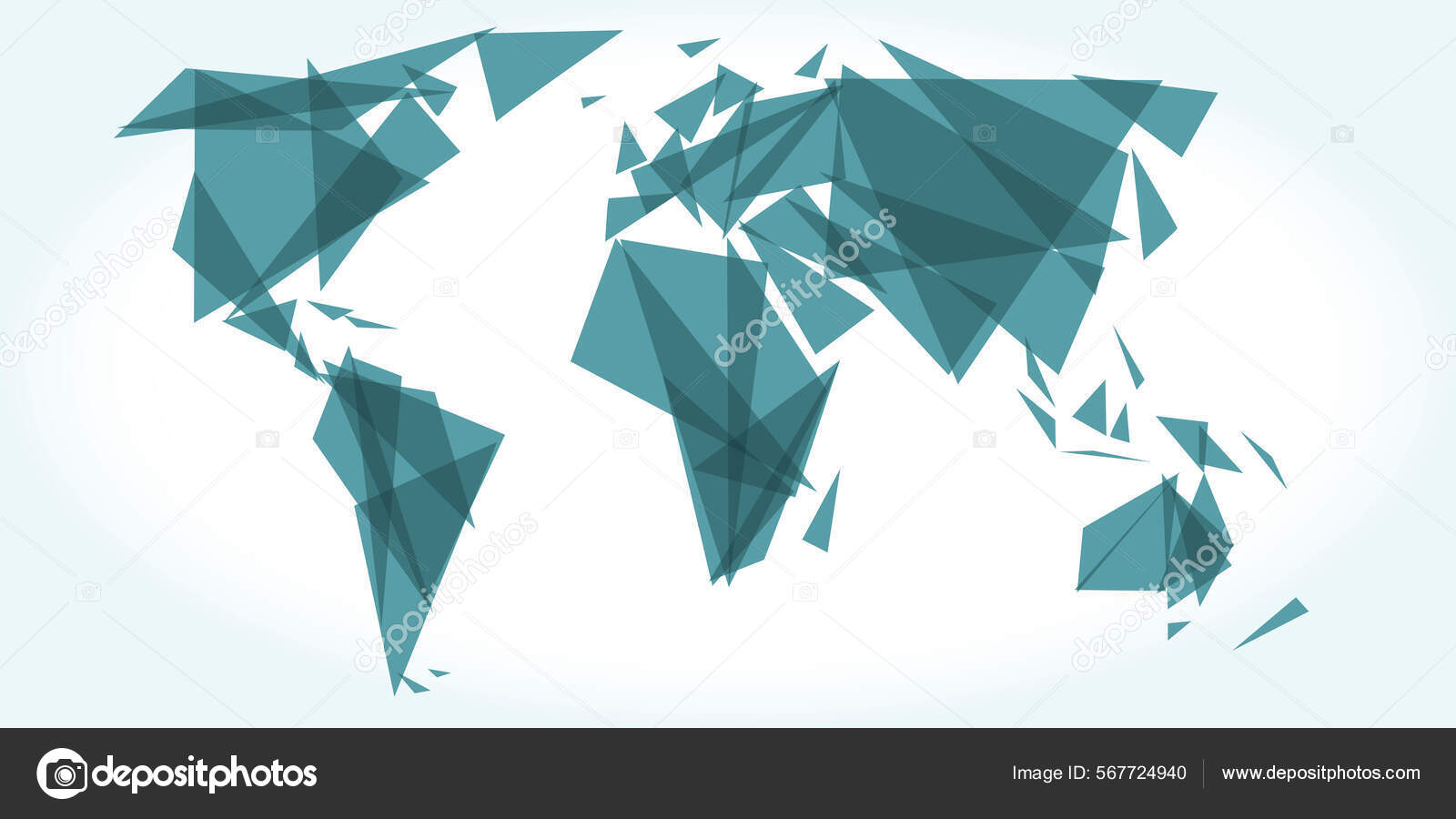 Mapa Del Mundo Abstracto Con Formas Geométricas Ilustración Vectorial ...