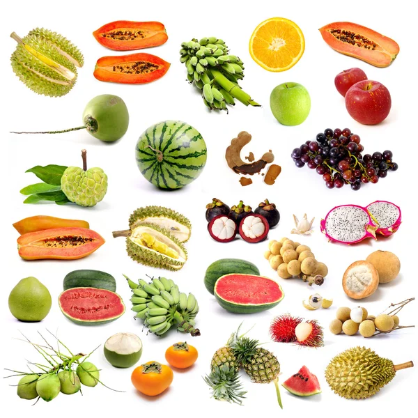 Set of organic fruit, Fruit isolated Stock Photo by ©pixbox77 37644653