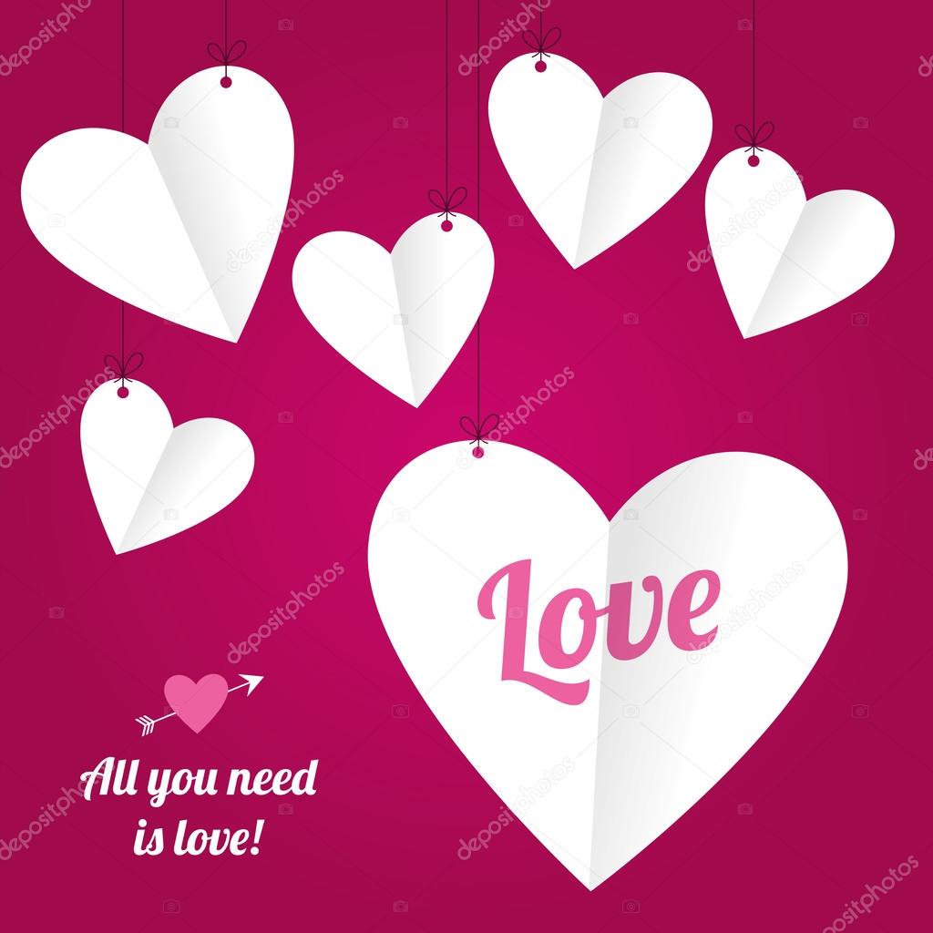 Folded paper hearts Stock Vector Image by ©rach27 #41090017