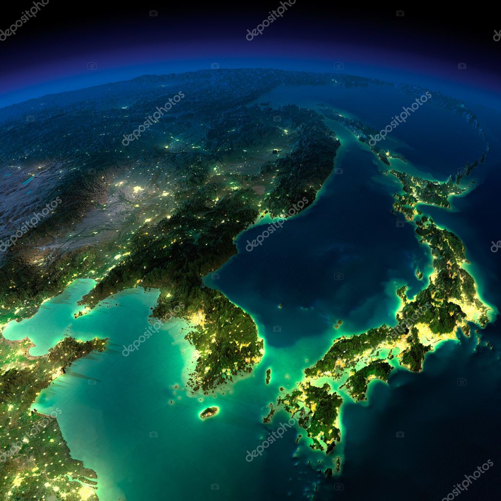 Korea At Night Nasa