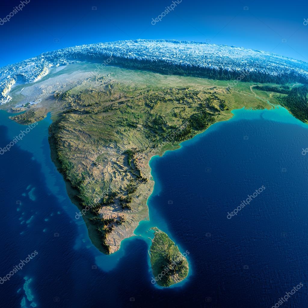 Detailed Earth. India and Sri Lanka Stock Photo by ©Antartis 42054391