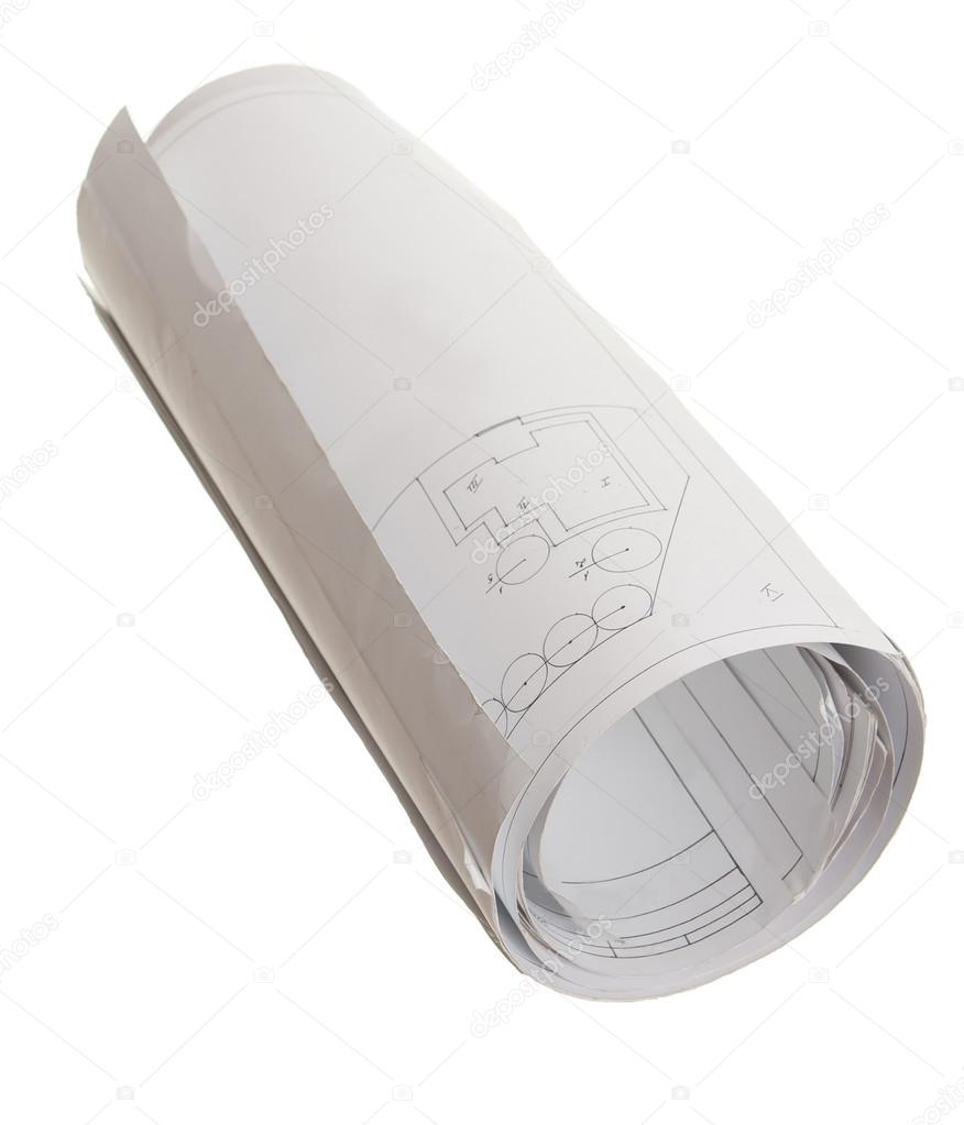 Old construction drawing roll Stock Photo by ©verdateo 47990421