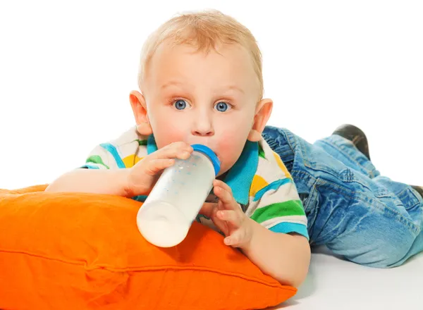 Drinking formula from bottle Stock Photo by ©serrnovik 22247057