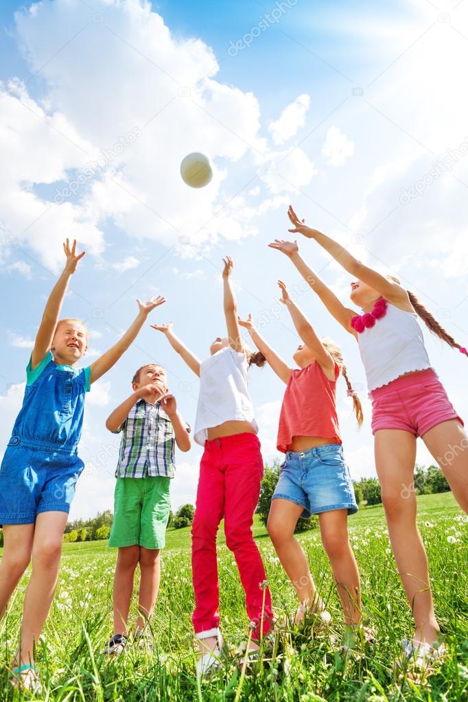Children playing with a ball — Stock Photo © serrnovik #49940307