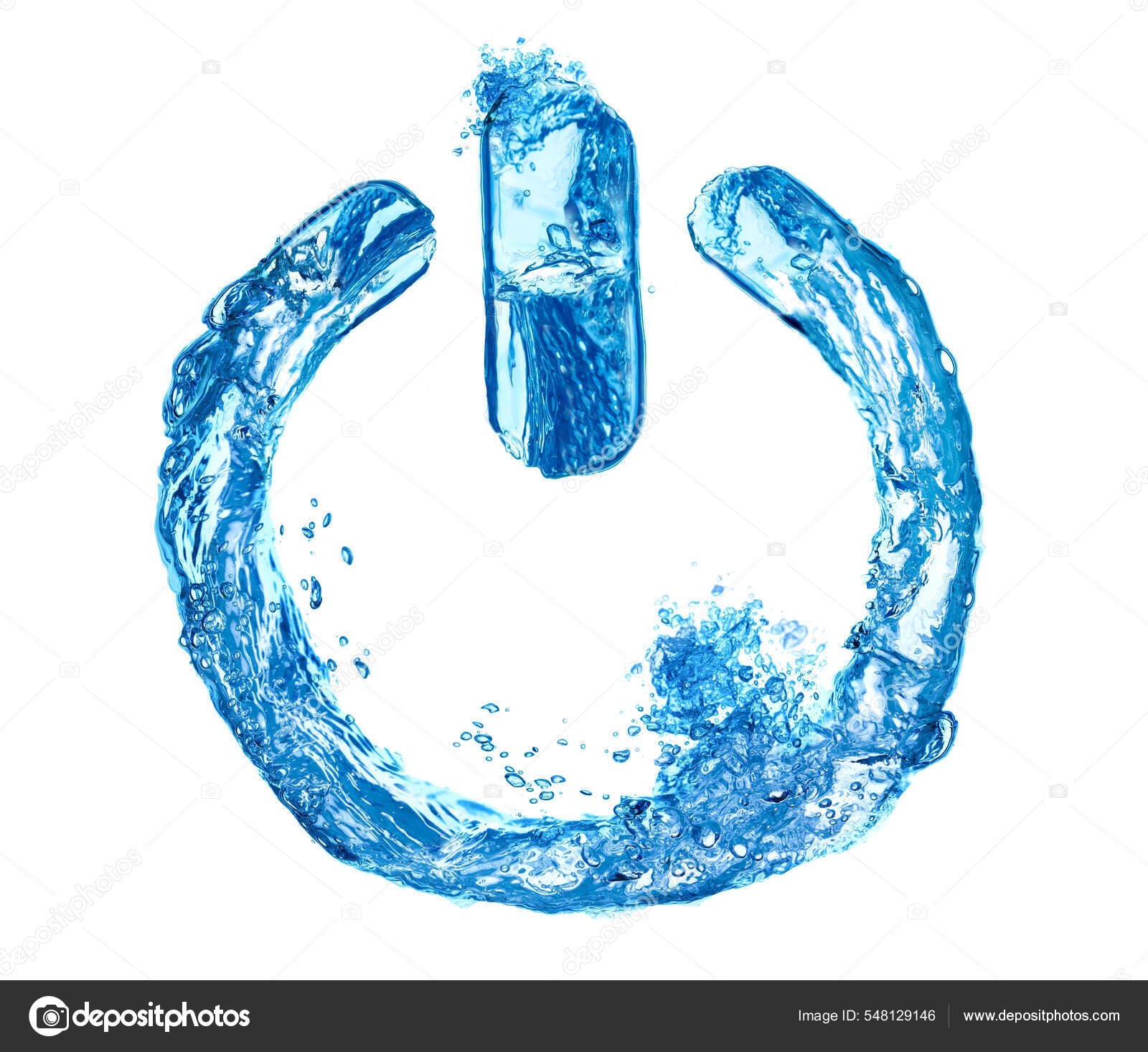 Turn Button Made Fresh Clean Water Splash Details Illustration White ...