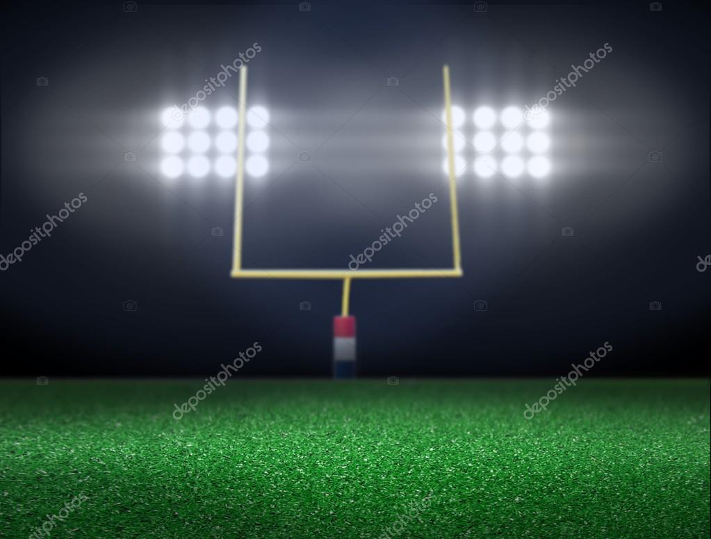 Football Goal Post At Night