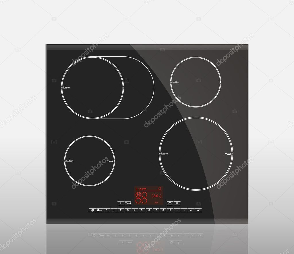 Kitchen - Induction hob — Stock Vector © kosecki #45452753