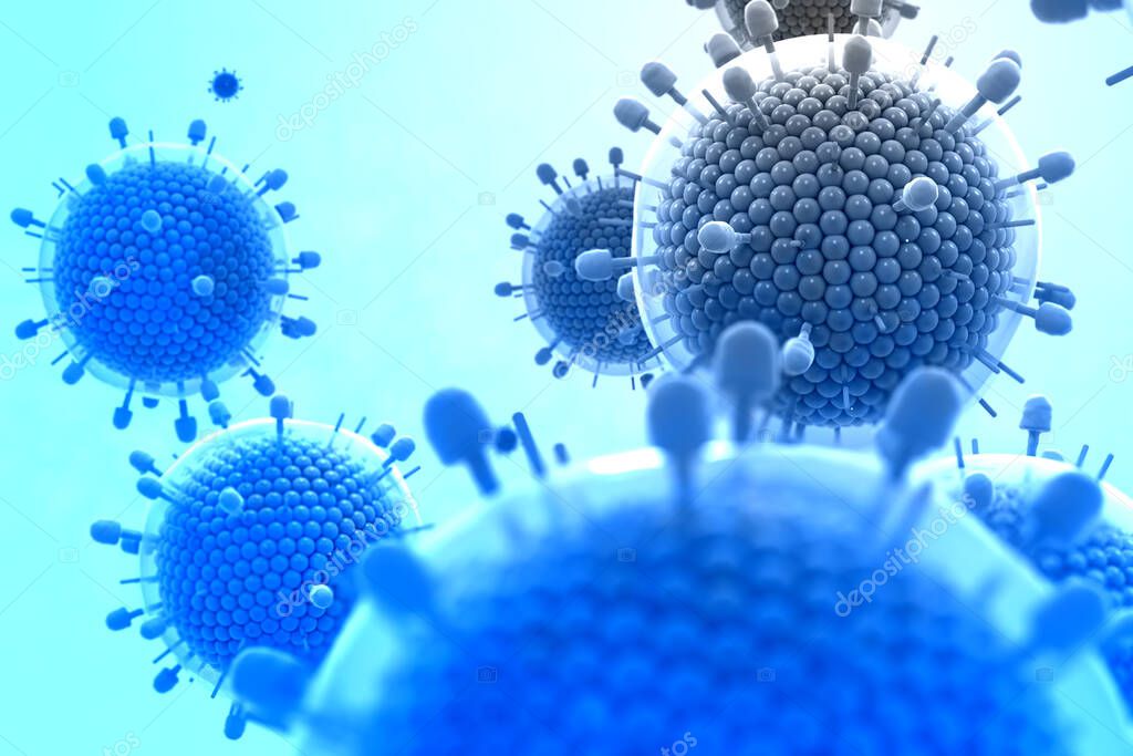 Paramixovirus parotiditis, pandemia de COVID, primer plano del virus ...