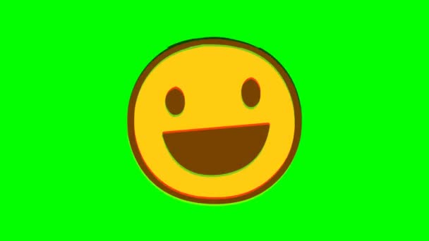 Sad Face Emoticon Glitch Effect Green Background Emoji Motion Graphics ...