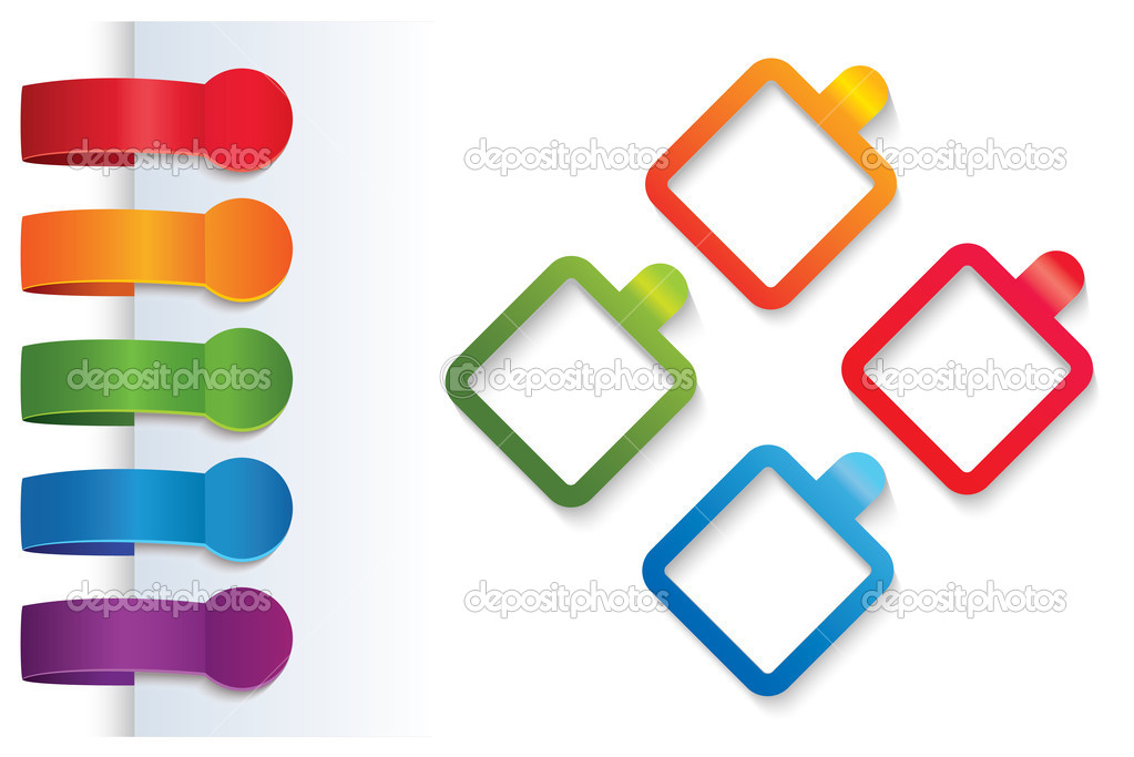 Color Labels. Product choice or versions. Abstract background. Stock ...