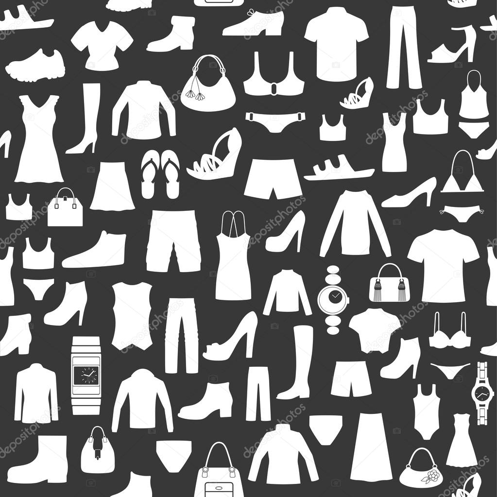 Seamless background with clothing. — Stock Vector © nuraschka #21984799