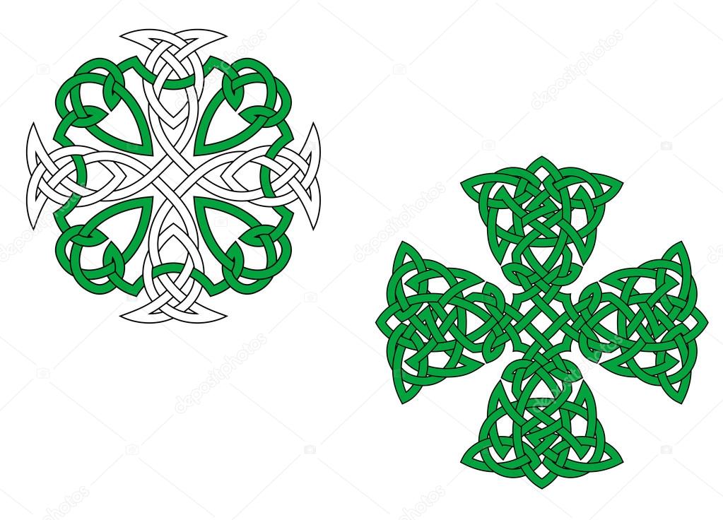 Green celtic crosses — Stock Vector © Seamartini #14361265