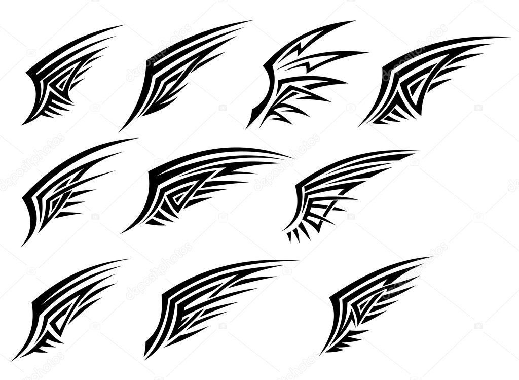 Tribal Angel Wings Tattoo