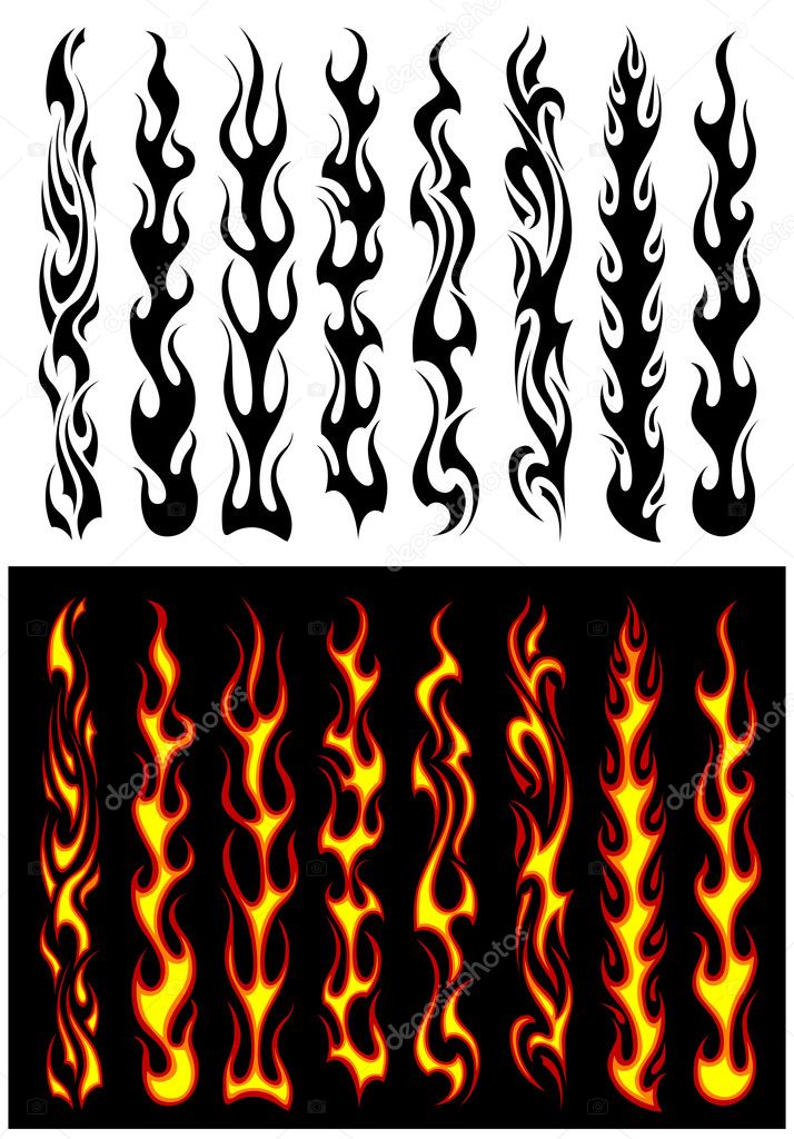 Tribal Flame Drawings
