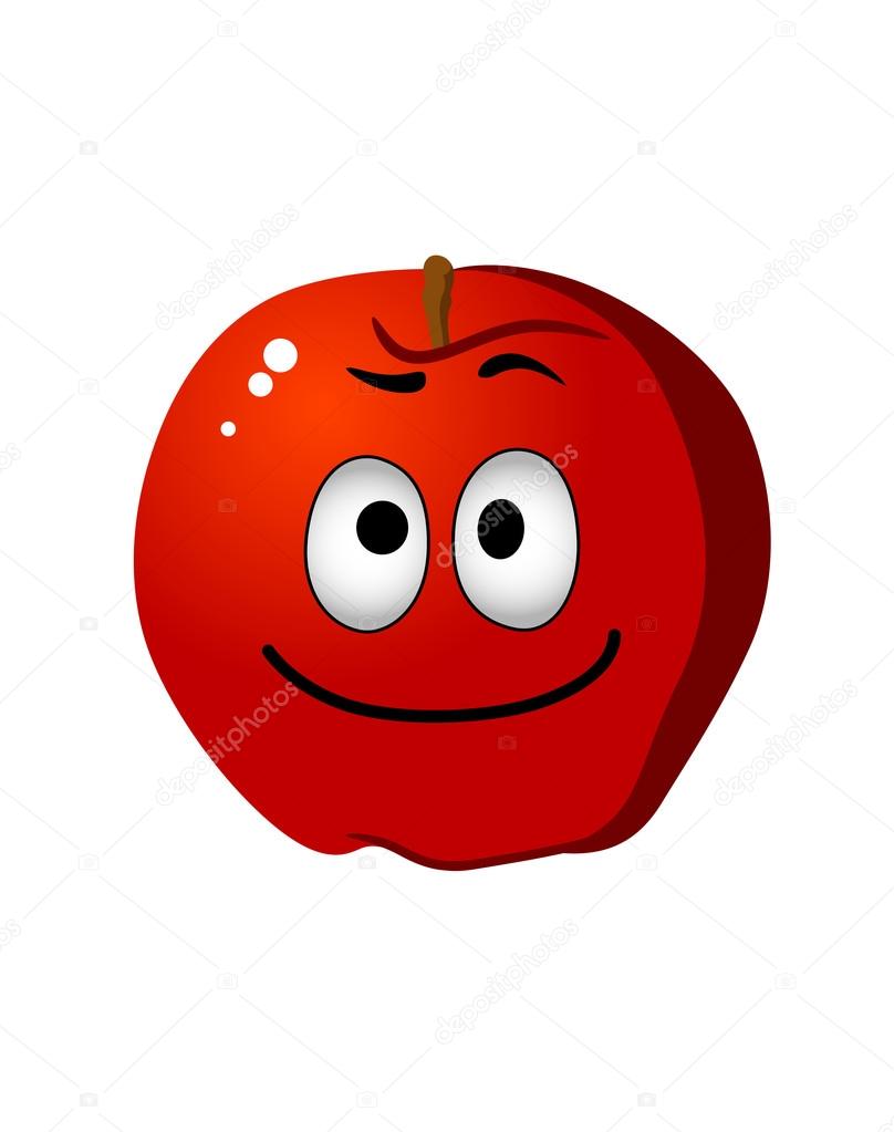 Cartoon smiling happy red apple Stock Vector Image by ©Seamartini #40954343