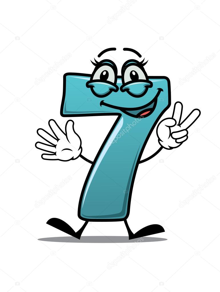 Glückliche Zahl 7 ein Sieg Zeichen — Stockvektor © Seamartini #40954397