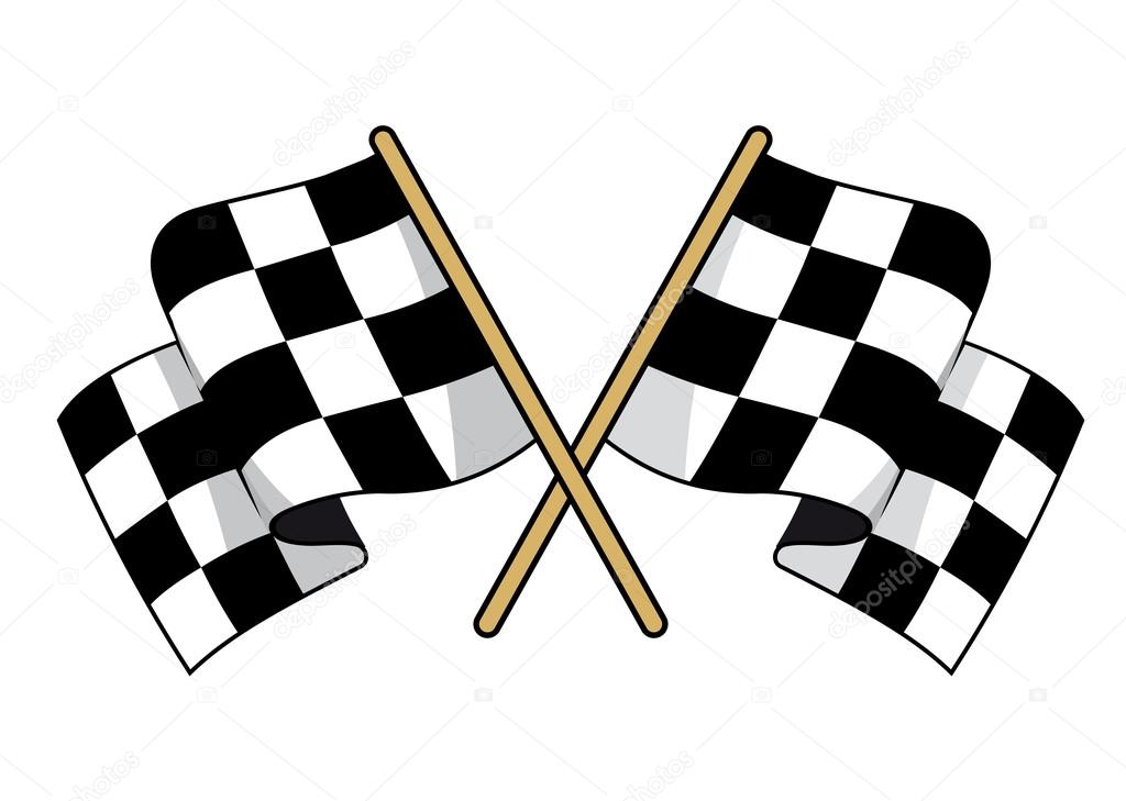 Crossed black and white checkered flags — Stock Vector © Seamartini ...